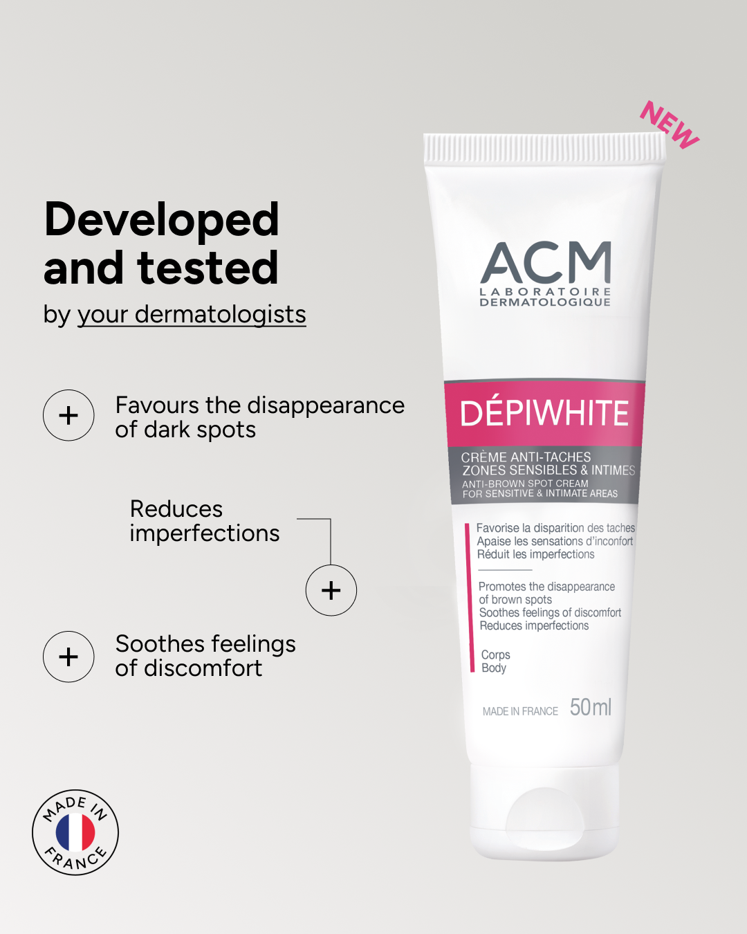 ACM DEPIWHITE CREAM FOR SENSITIVE AREAS 50ML from ACM – Sohati Care