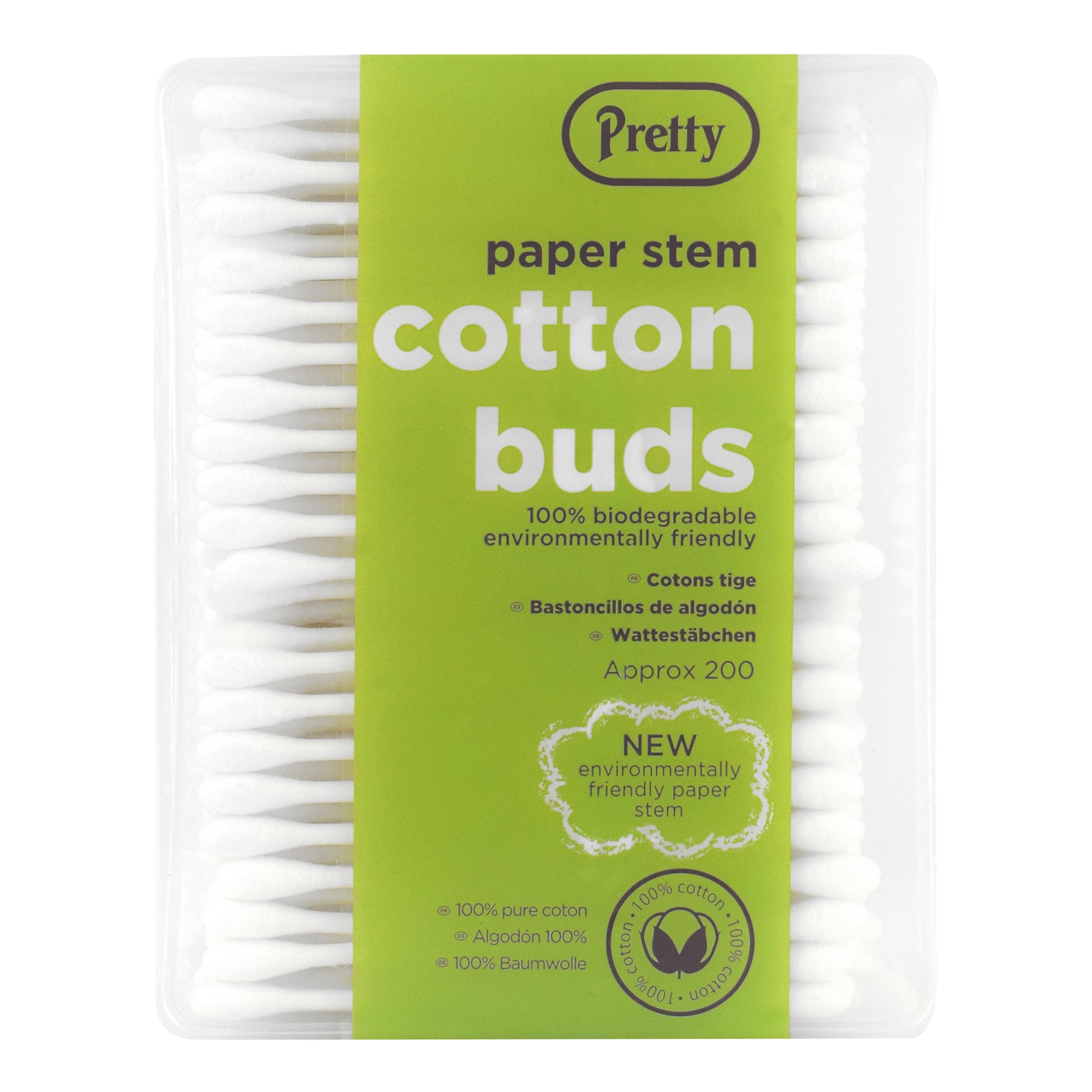 Pretty Paper Stem Cotton Buds 200 Pack from Pretty – Sohati Care