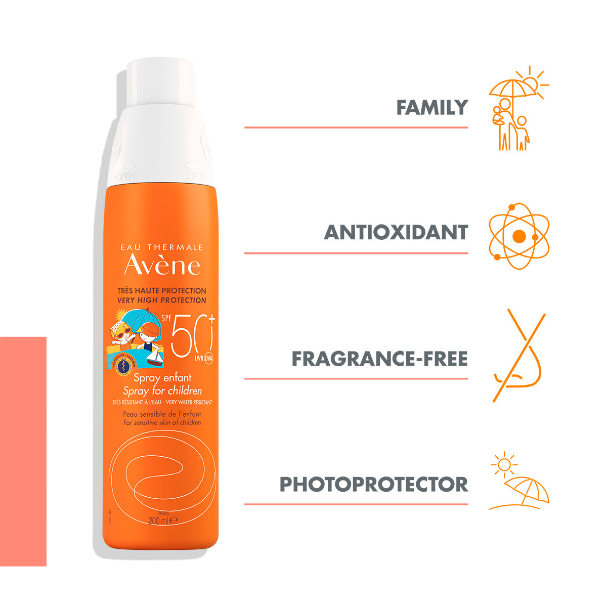 Eau thermale Avene Kids Sun Protection Spray SPF50+ 200ML - Sohati Care