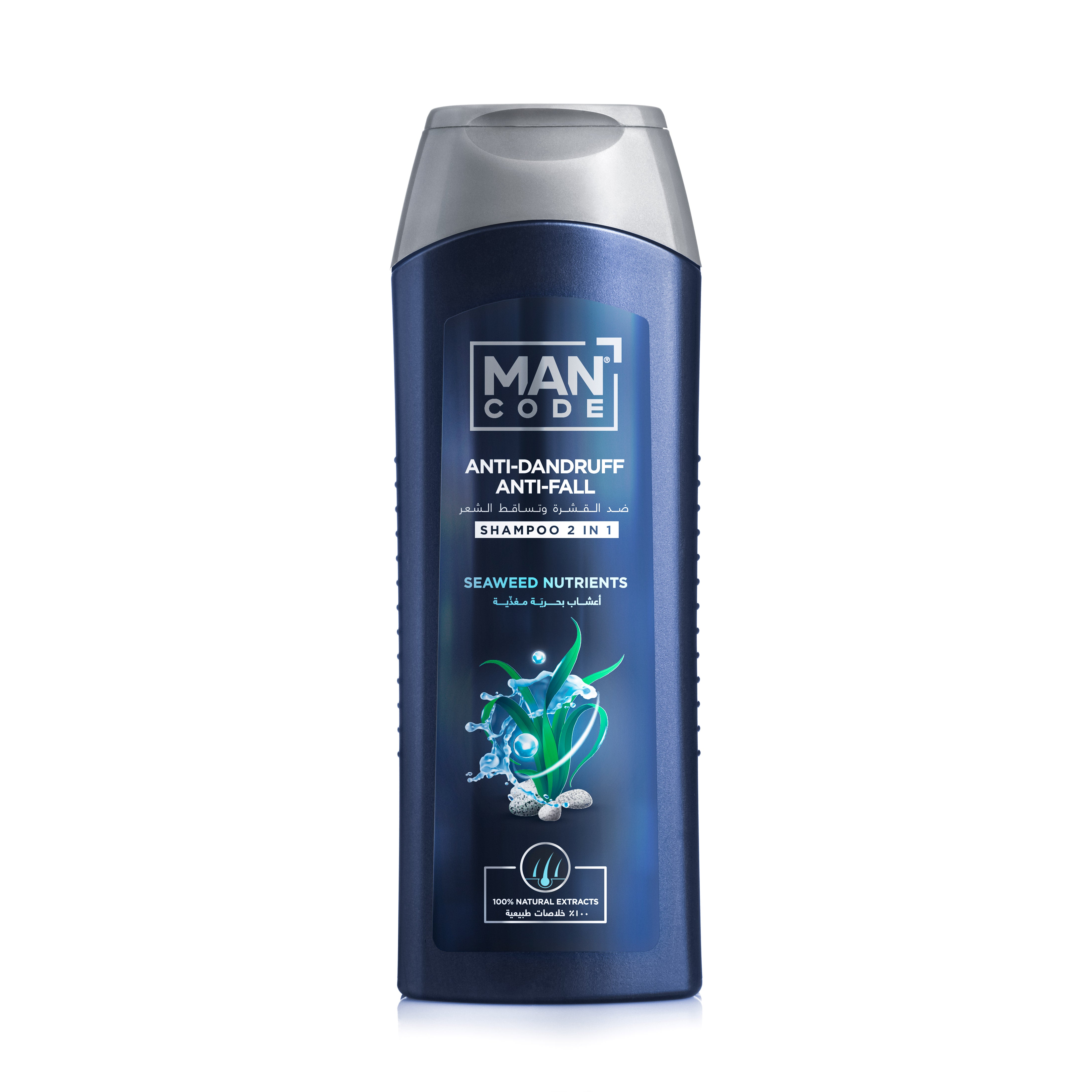 MANCODE Shampoo 2in1 Anti-Dandruff & ANTI FALL with Seaweed Nutrients ...