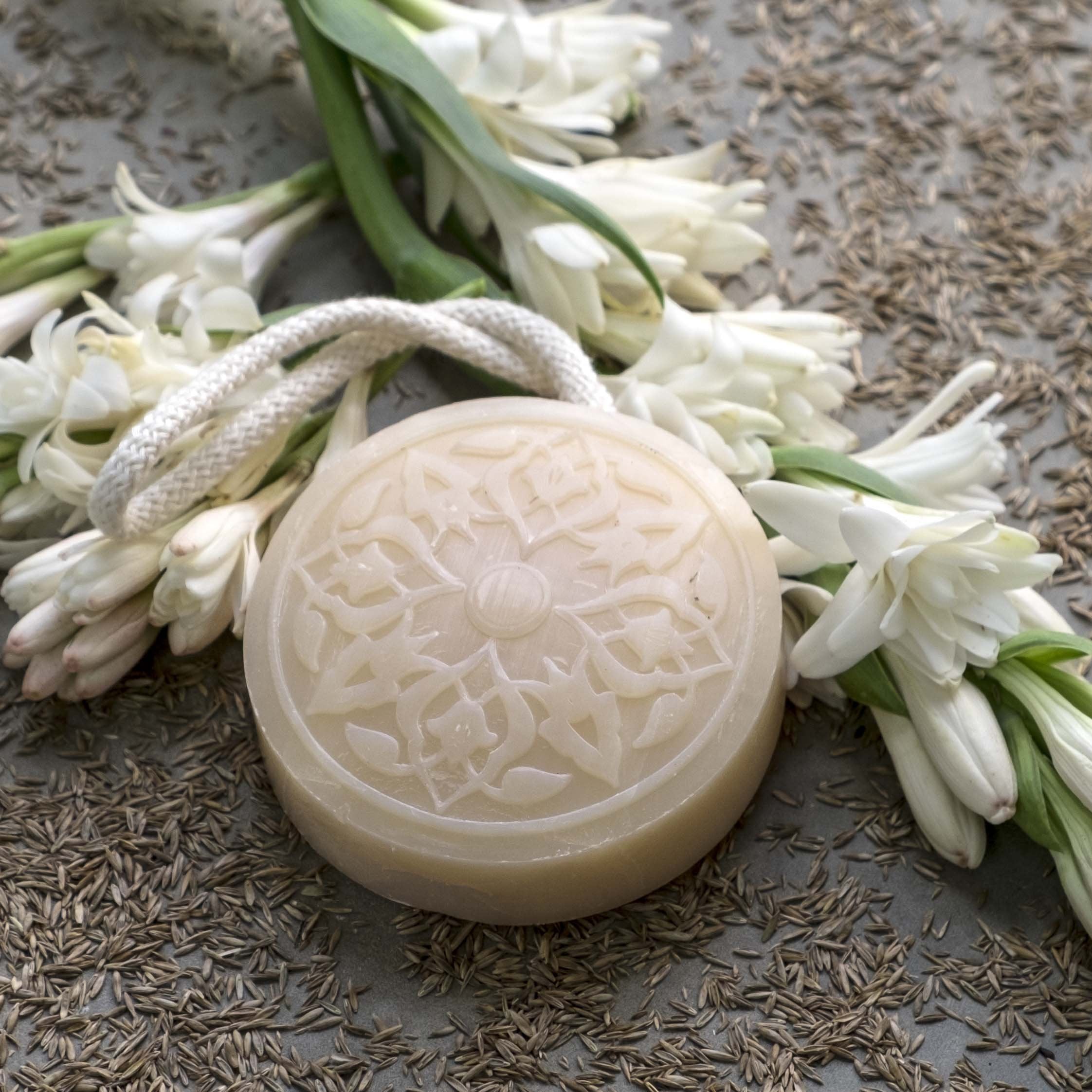 Tuberose Hammam Soap on a Rope | Handmade natural soap | Senteurs d ...