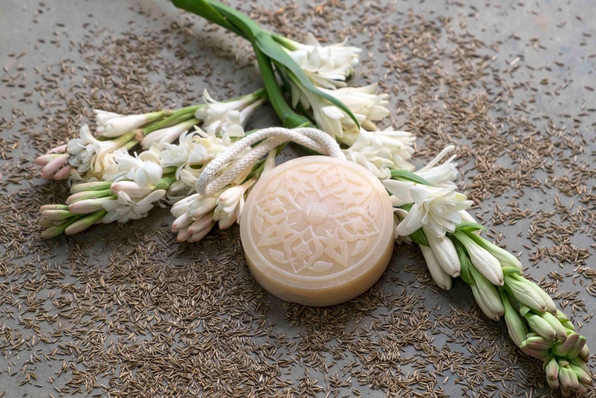 Tuberose Hammam Soap on a Rope | Handmade natural soap | Senteurs d ...